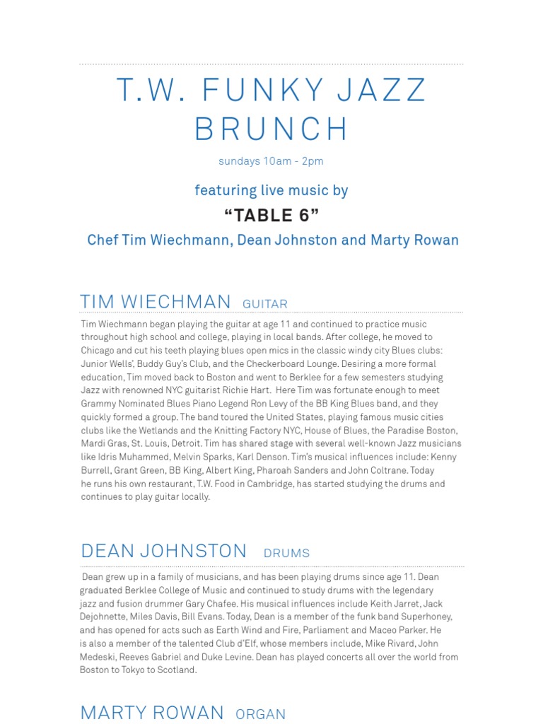 Jazz Brunch | PDF | Jazz | Blues