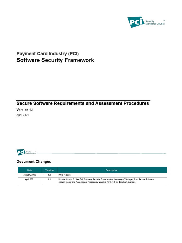 PCI Secure Software Standard v1 - 1 | PDF | Payment Card Industry Data Security Standard ...