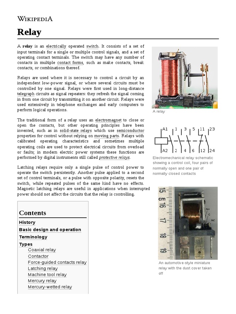 Relay: History Basic Design and Operation Terminology Types | PDF ...