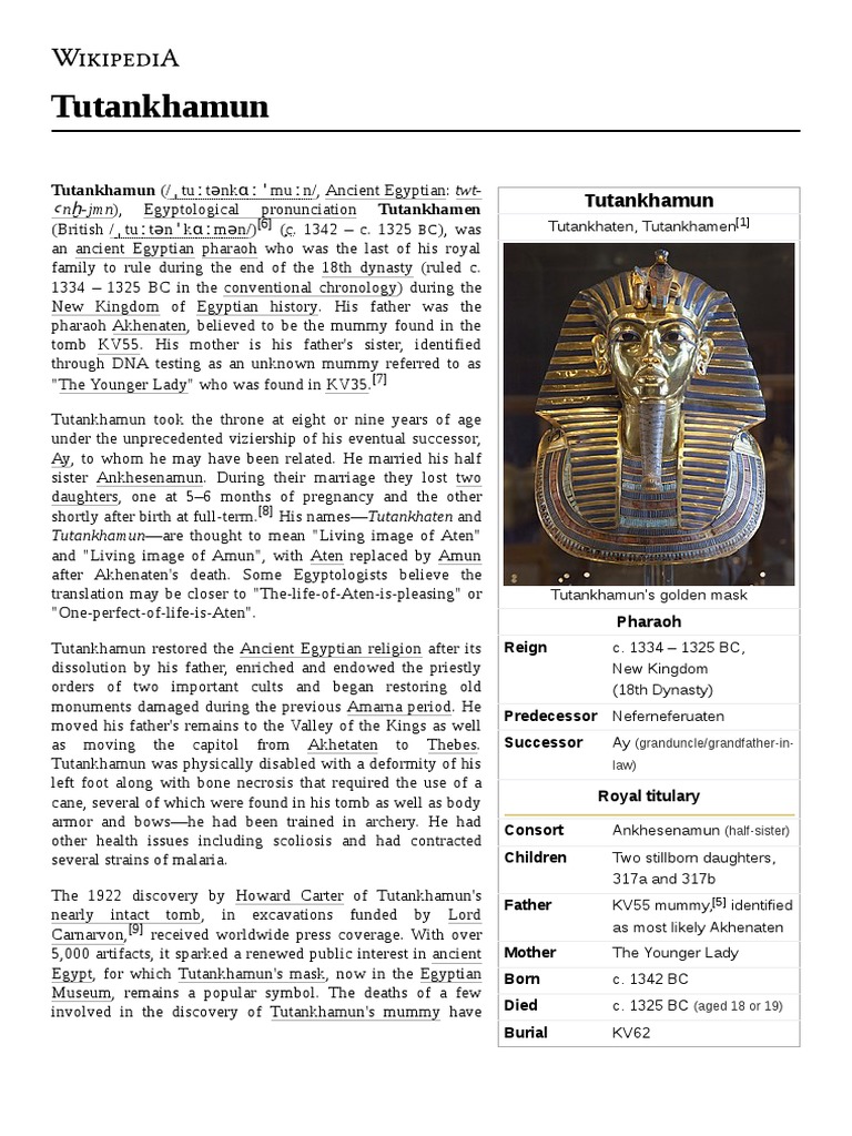 Tutankhamun | PDF | Tutankhamun | Akhenaten