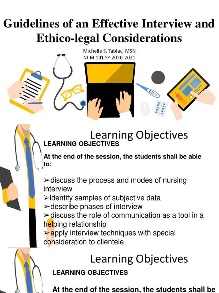 Guidelines of An Effective Interview and Ethico-Legal Considerations ...