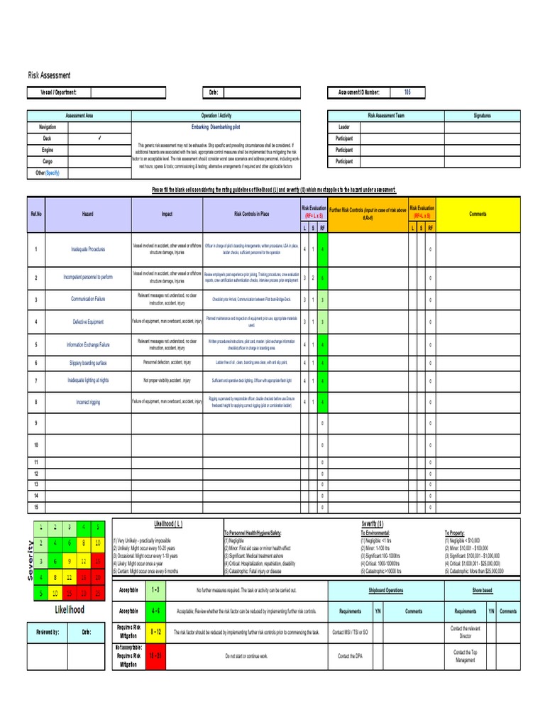 105 Embarking Disembarking Pilot | PDF | Risk Assessment | Risk