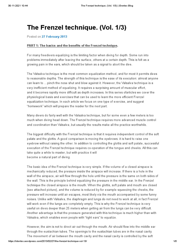 The Frenzel Technique. (Vol. 1 - 3) - Identex Blog | PDF | Mouth ...