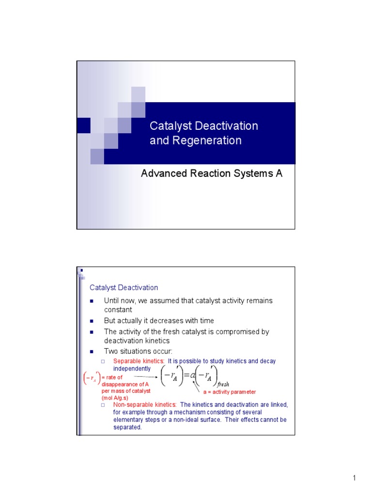 Catalyst Deactivation and Regeneration: Advanced Reaction Systems A ...