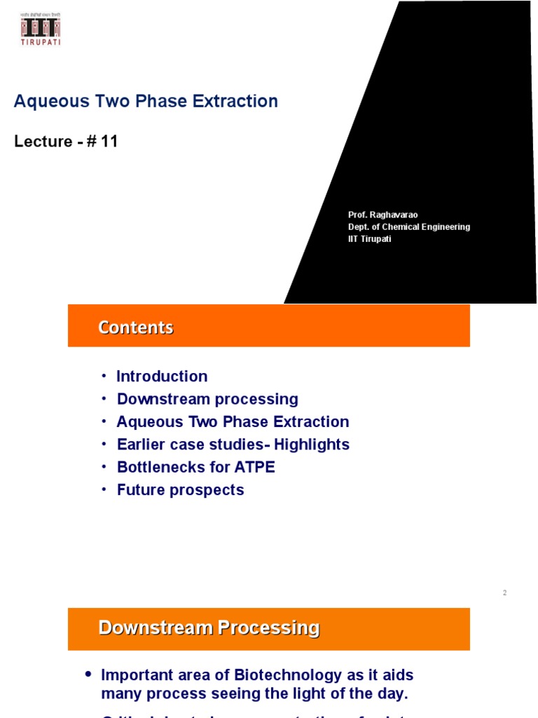 L 12 Aqueous Two Phase Extraction | PDF | Protein Purification ...