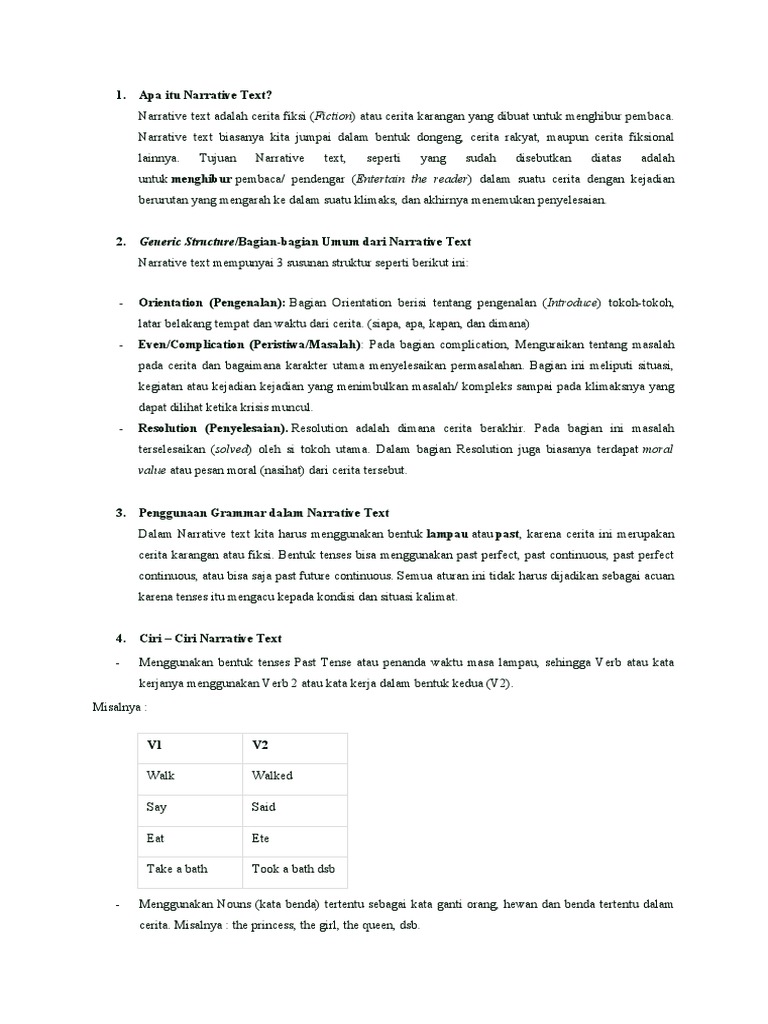 Materi Ajar. Narrative Text | PDF