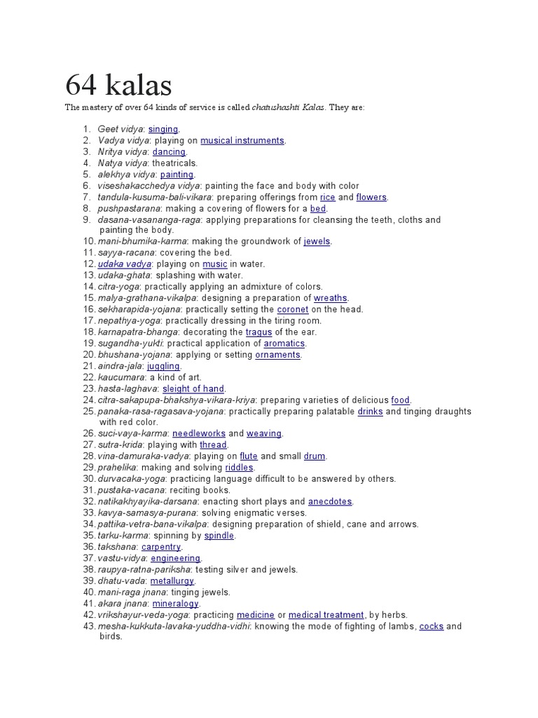 64 Kalas: Udaka Vadya | PDF