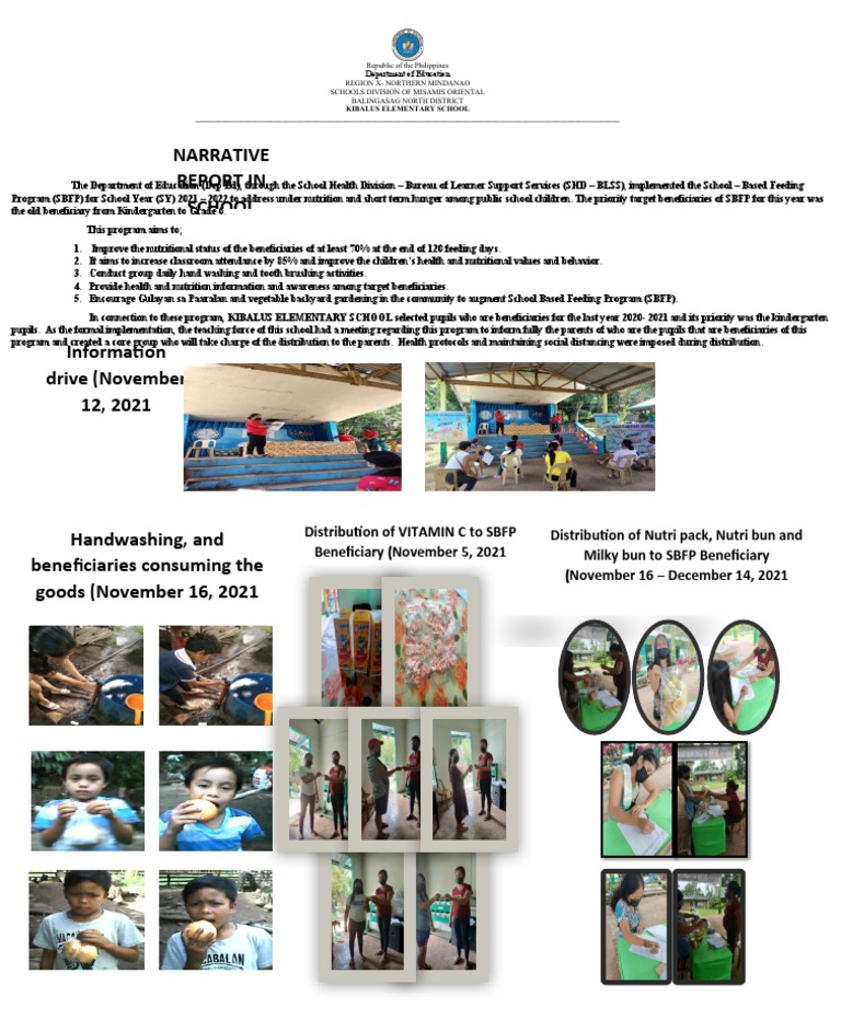 Narrative Report in School: Department of Education | PDF