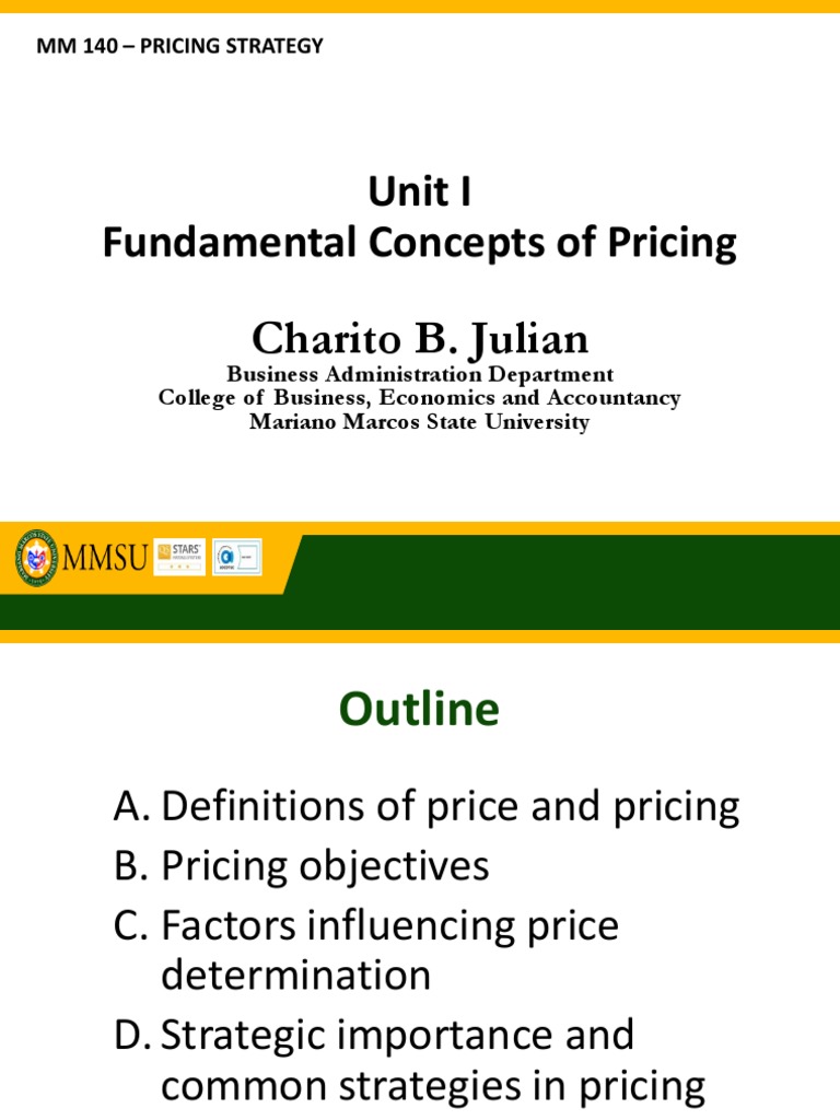 Fundamental Pricing Concepts Overview | PDF | Pricing | Prices