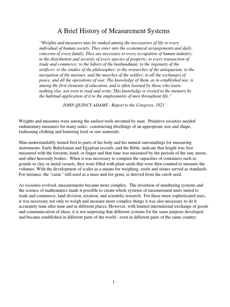A Brief History of Measurement Systems | PDF