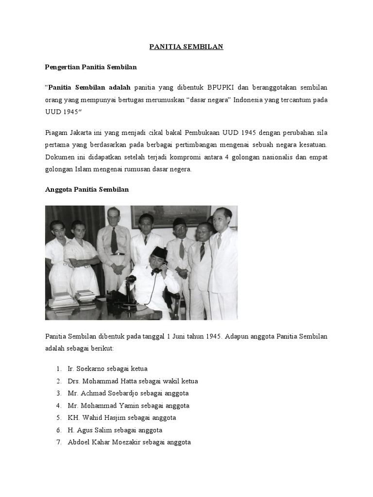 Kliping Panitia Sembilan | PDF