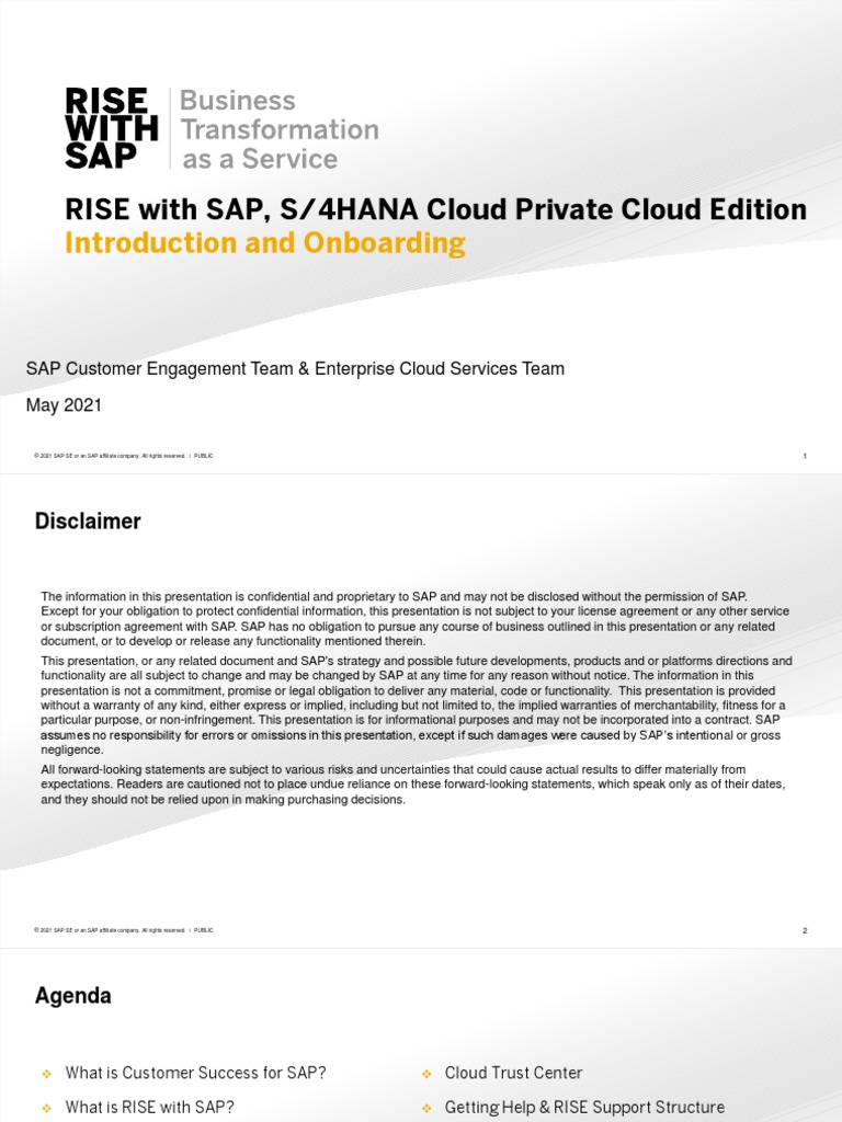 RISE With SAP, S/4HANA Cloud Private Cloud Edition: Introduction and Onboarding | Download Free ...