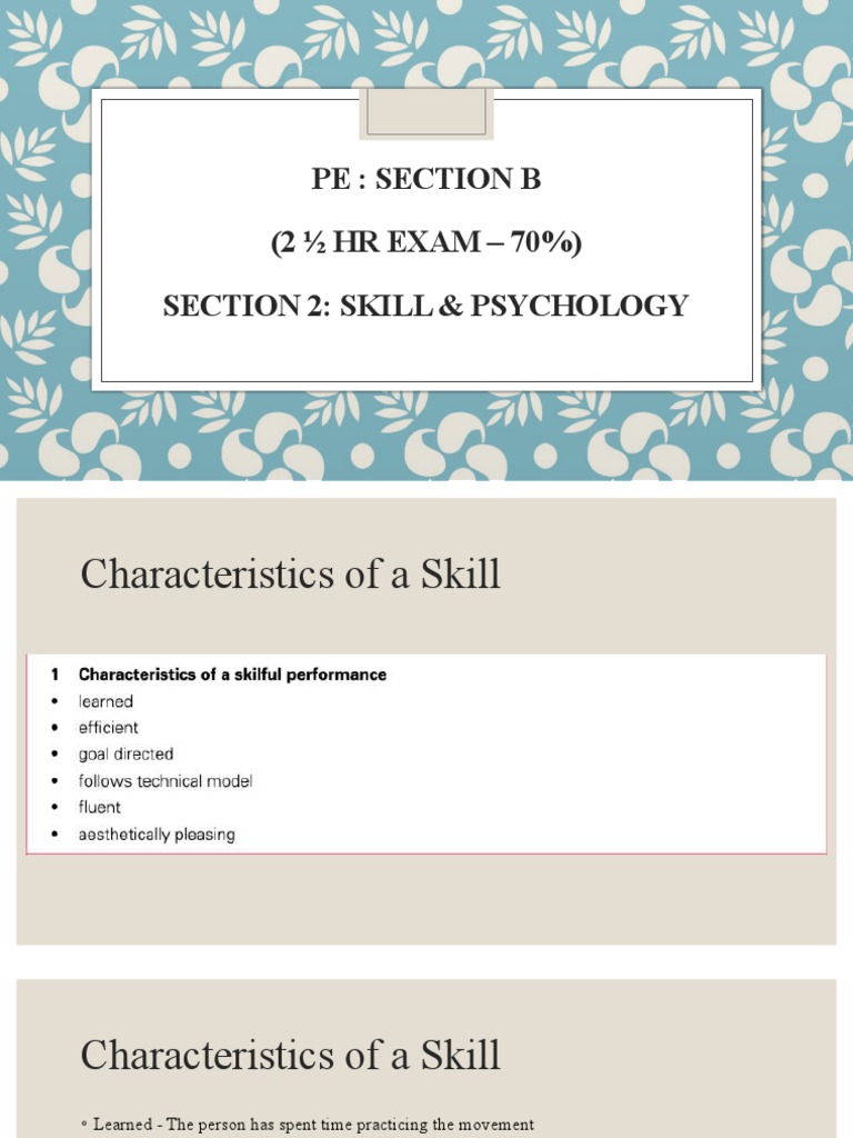 2) PE - Section B Revision | PDF | Senses | Reinforcement