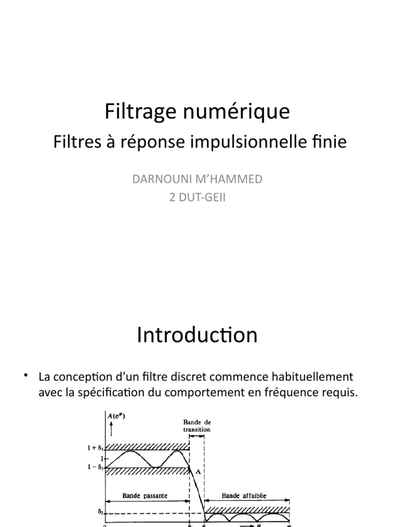 Filtrage Numerique 3 | PDF | Filtre (électronique) | Informatique