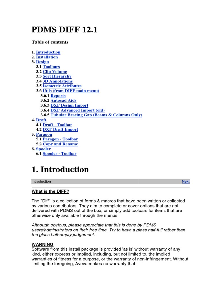 PDMS Diff 12.1 - Help | PDF | Microsoft Excel | Computer File