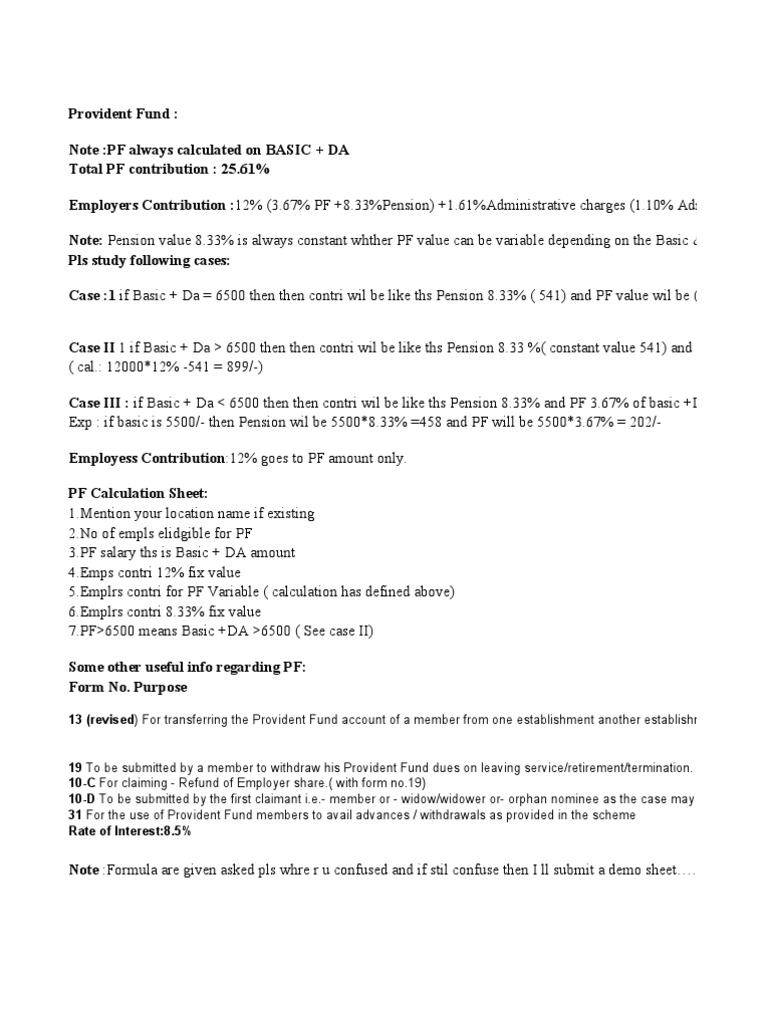 PF Calculation & Challan Excel | PDF | Pension | Cheque