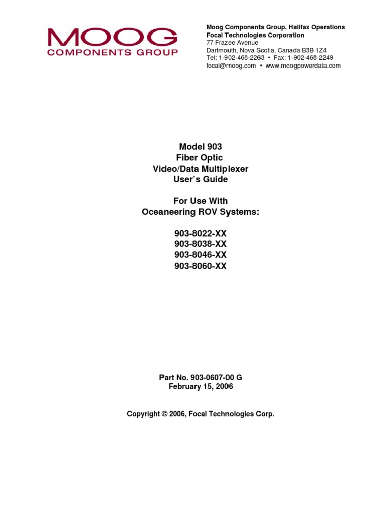 FOCAL SLIP RINGS 903 (Oceaneering) | PDF | Video | Wavelength Division ...