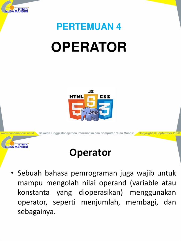 Pertemuan 4: Operator | PDF
