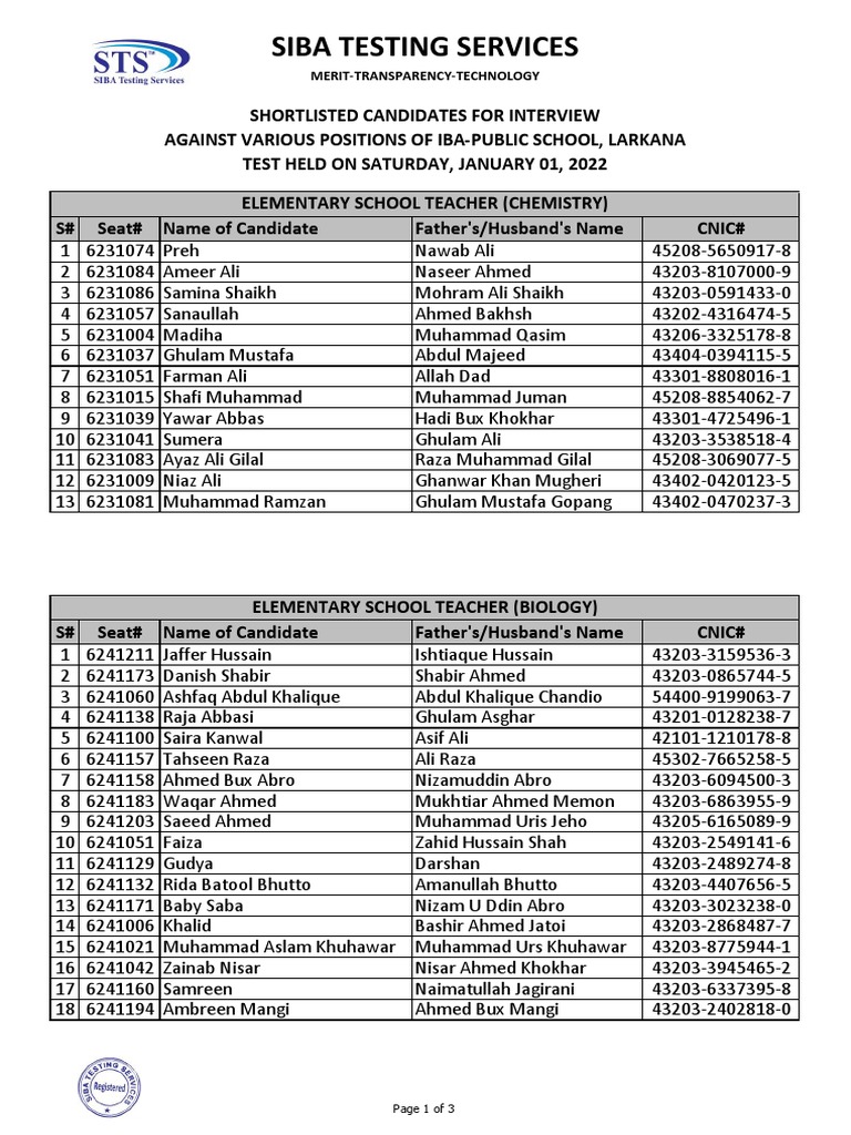 Siba Testing Services: Merit-Transparency-Technology | PDF