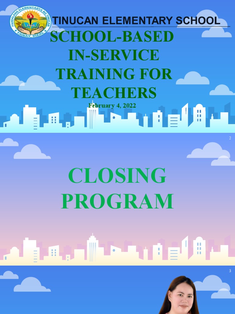 School-Based In-Service Training For Teachers: February 4, 2022 | PDF