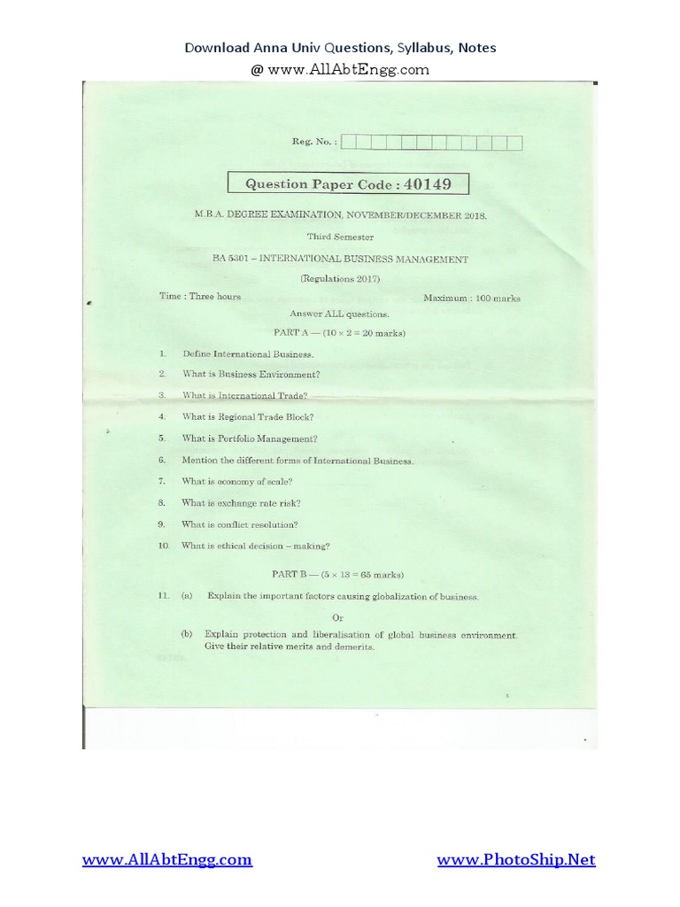 Anna University Questions & Syllabus Download | PDF