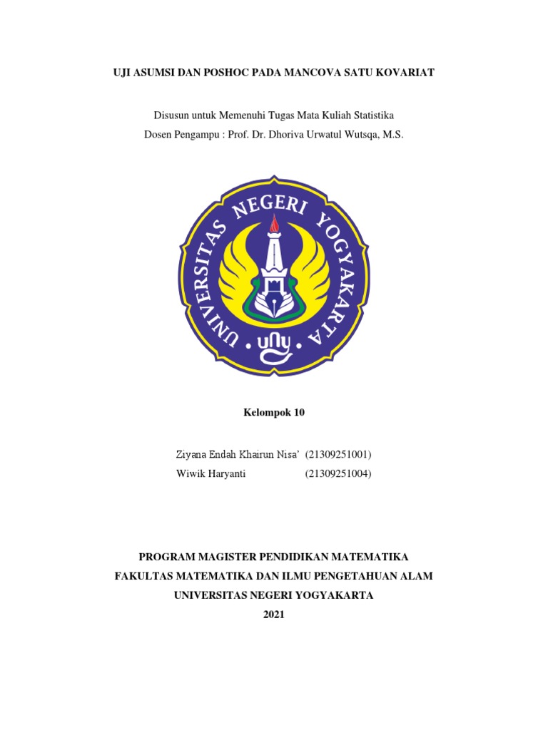 Kelompok 10 - Mancova 1 Kovariat - Revisi | PDF