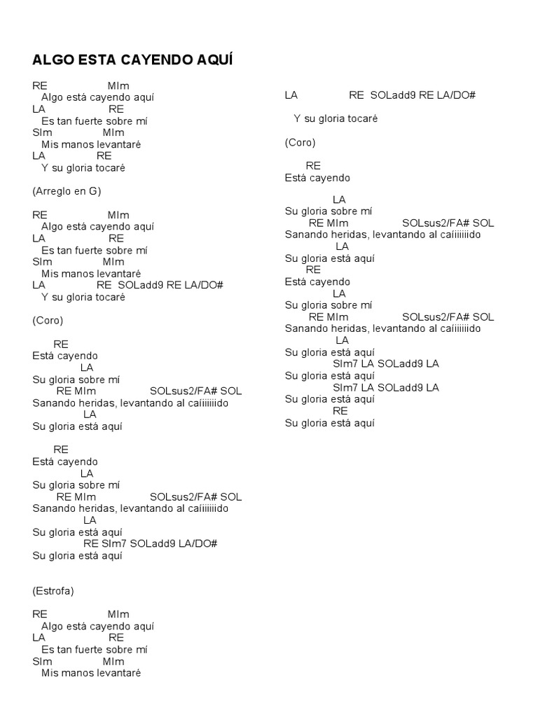 Algo Está Cayendo Aquí: Letra y Acordes | PDF
