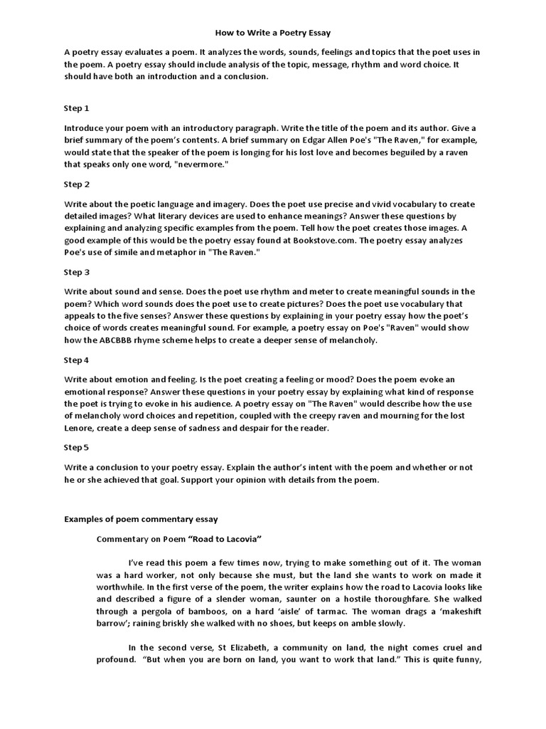 How To Write A Poetry Essay | PDF | Poetry | The Raven