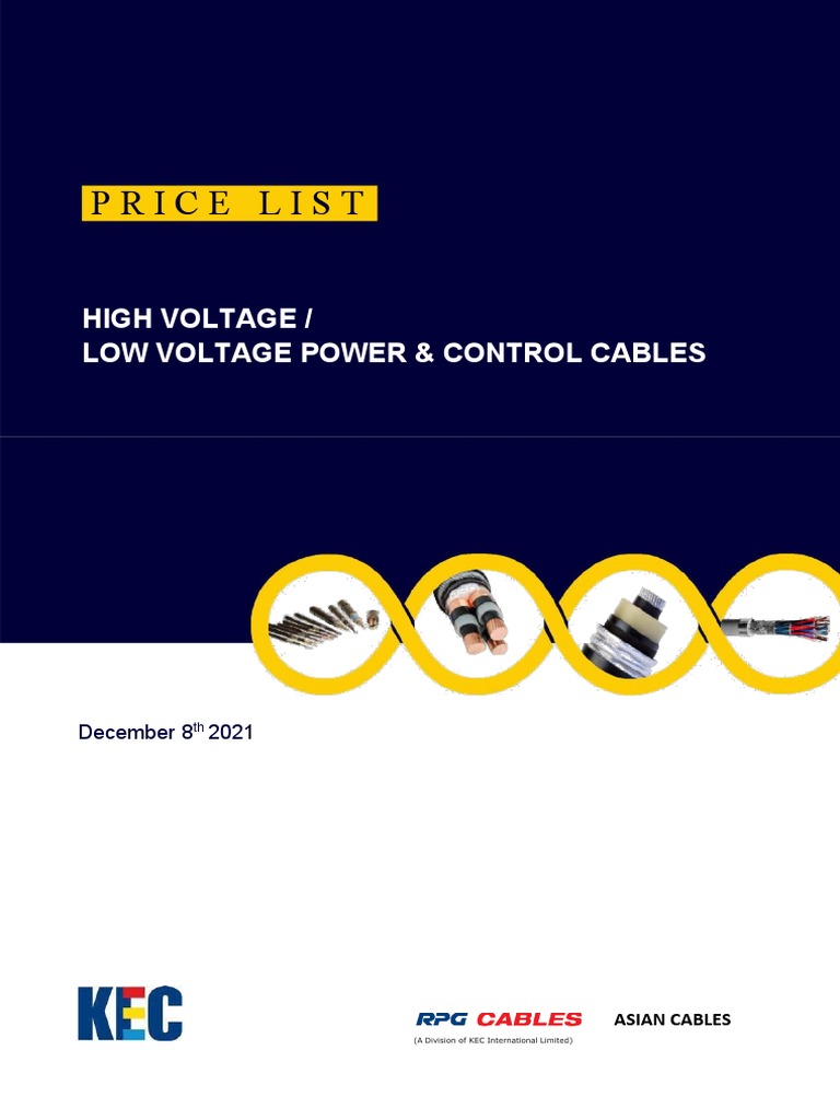 KEC RPG Cables List Price 08 December 2021 | PDF | Wire | Insulator ...