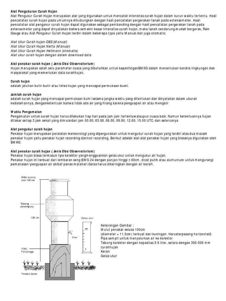 Cara Kerja dan Penggunaan Ombrometer | PDF