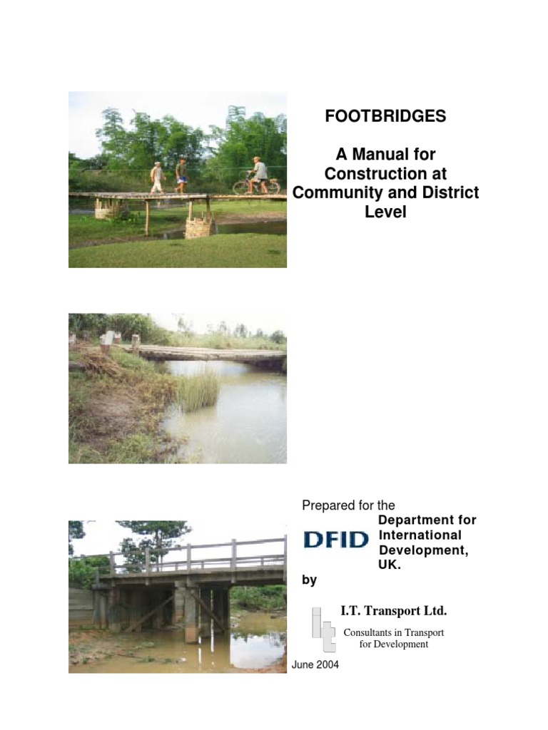 Footbridges A Manual For Construction at Community and District Level ...
