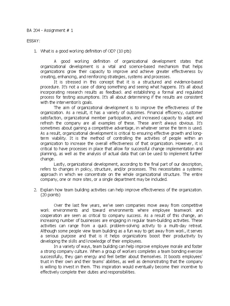 SHRM BA 204 - Assignment # 1 | Download Free PDF | Organization ...