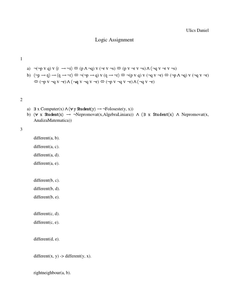 Logic Assignment Descargar Gratis Pdf Vehicles Vehicle Industry