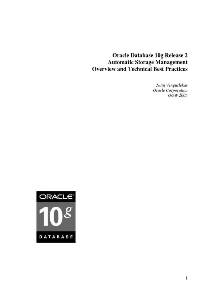 ASM Best Practices | PDF | Databases | Computer Data Storage