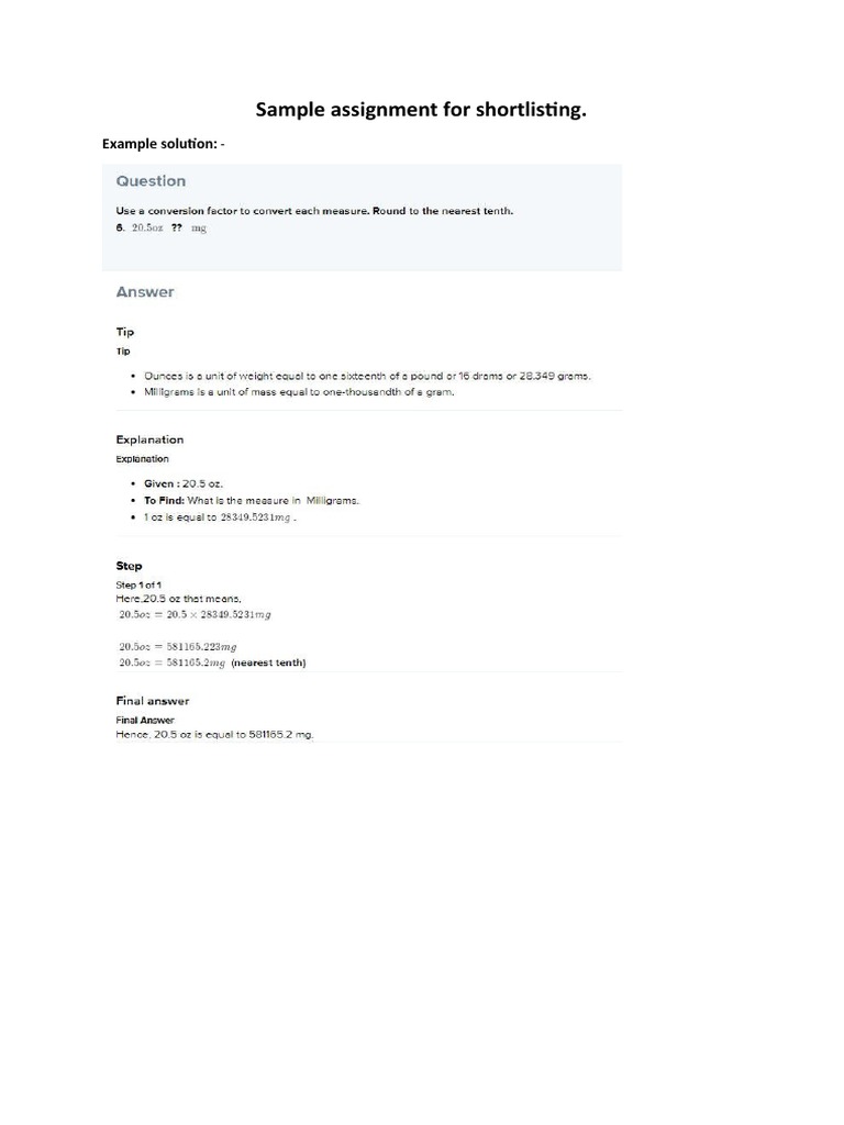 Sample Assignment For Shortlisting | PDF | Teaching Methods & Materials ...