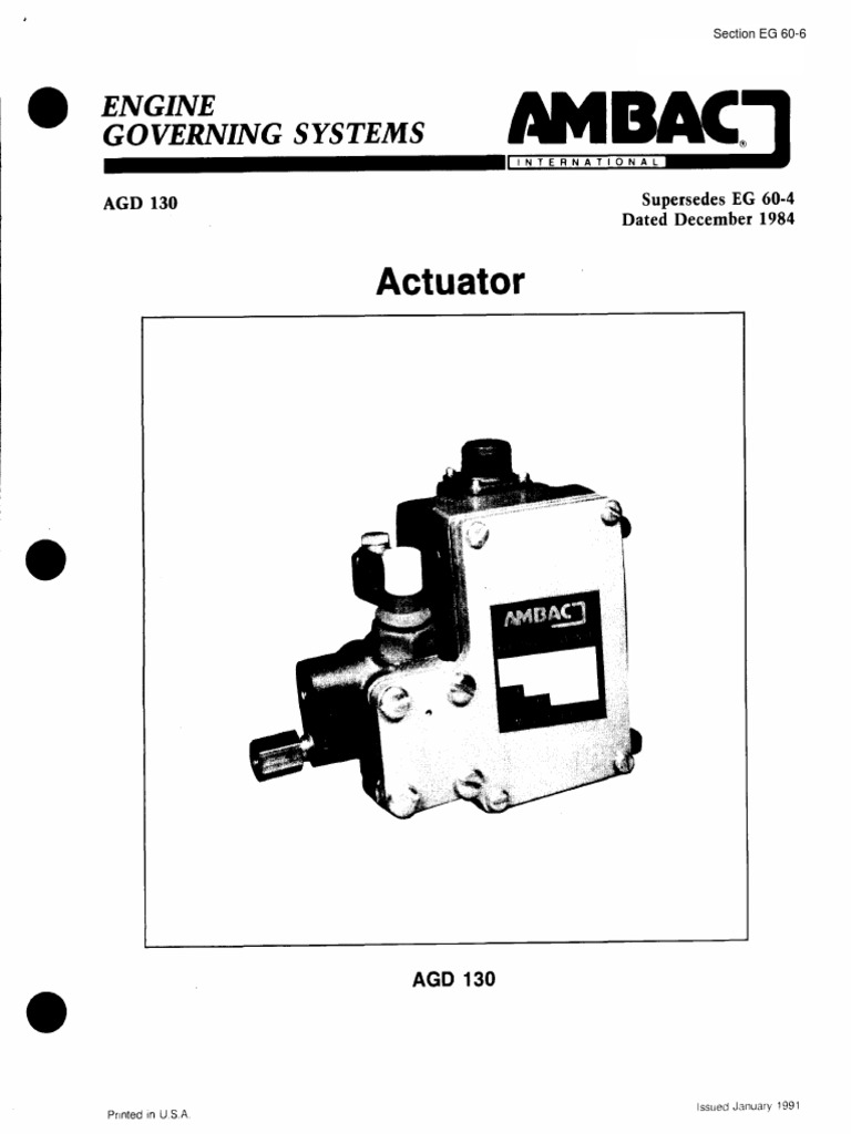 Manual Ambac Actuator Agd130 | PDF | Valve | Fuel Injection