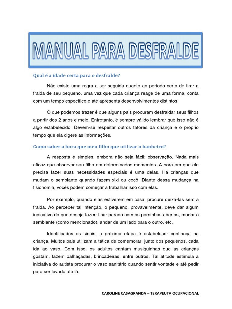 Manual de Desfralde - To Carol | PDF | Roupas | Tempo