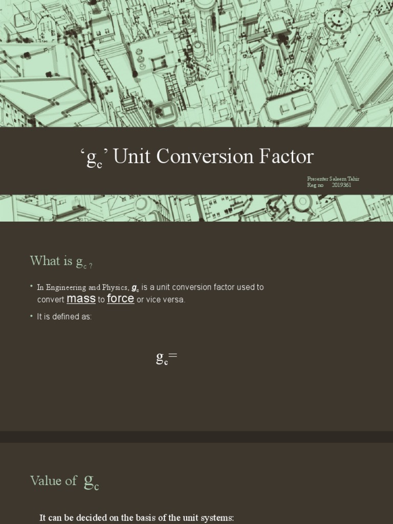 Understanding the gc Conversion Factor | PDF