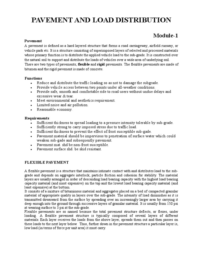 Module-1 Types of Pavements & Load Distribution Updated | PDF | Road ...
