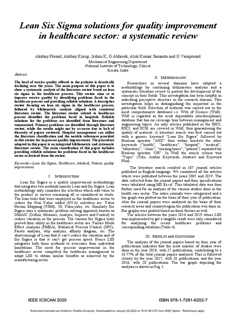 Lean Six Sigma Solutions For Quality Improvement In Healthcare Sector
