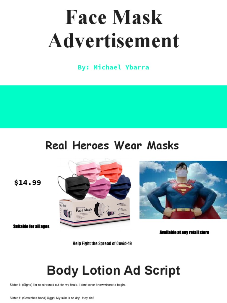 Face Mask and Body Lotion Ad | PDF