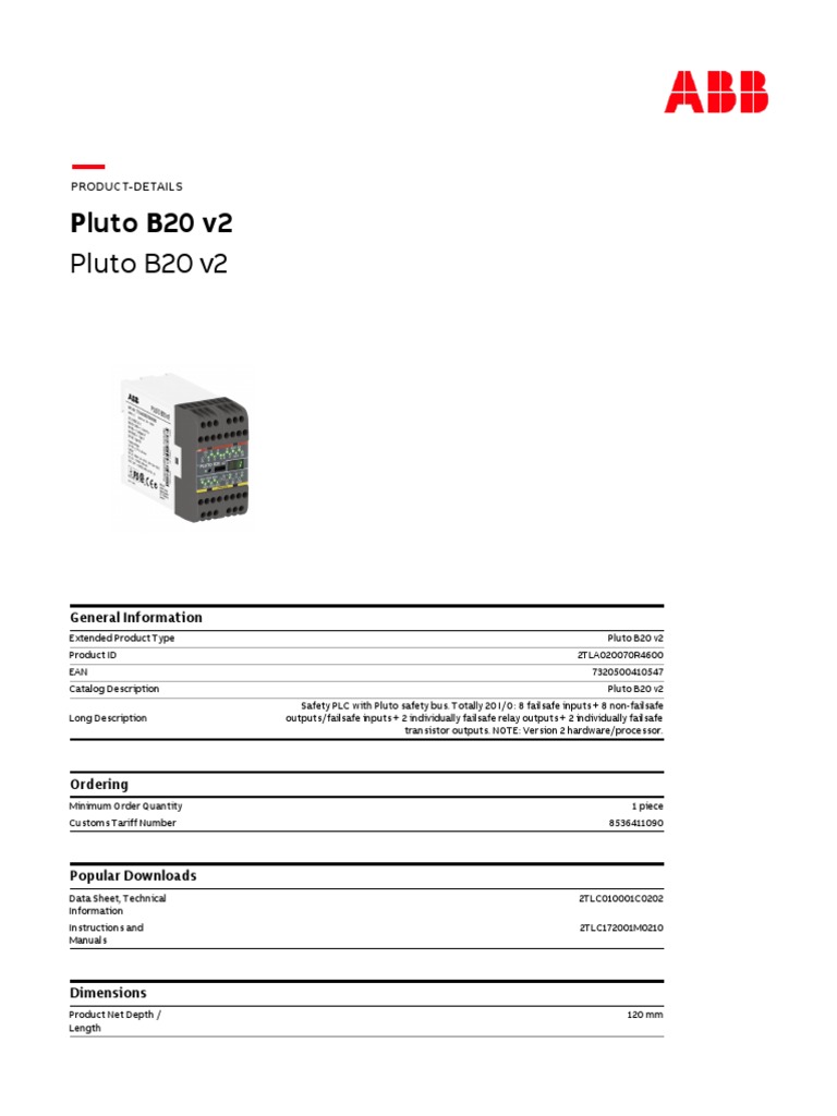 Pluto B20 v2 Safety PLC Overview | PDF | Input/Output | Electrical ...