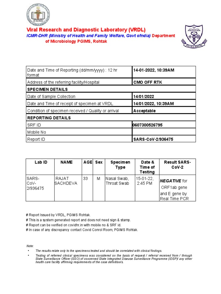 Viral Research and Diagnostic Laboratory (VRDL) : Department of ...