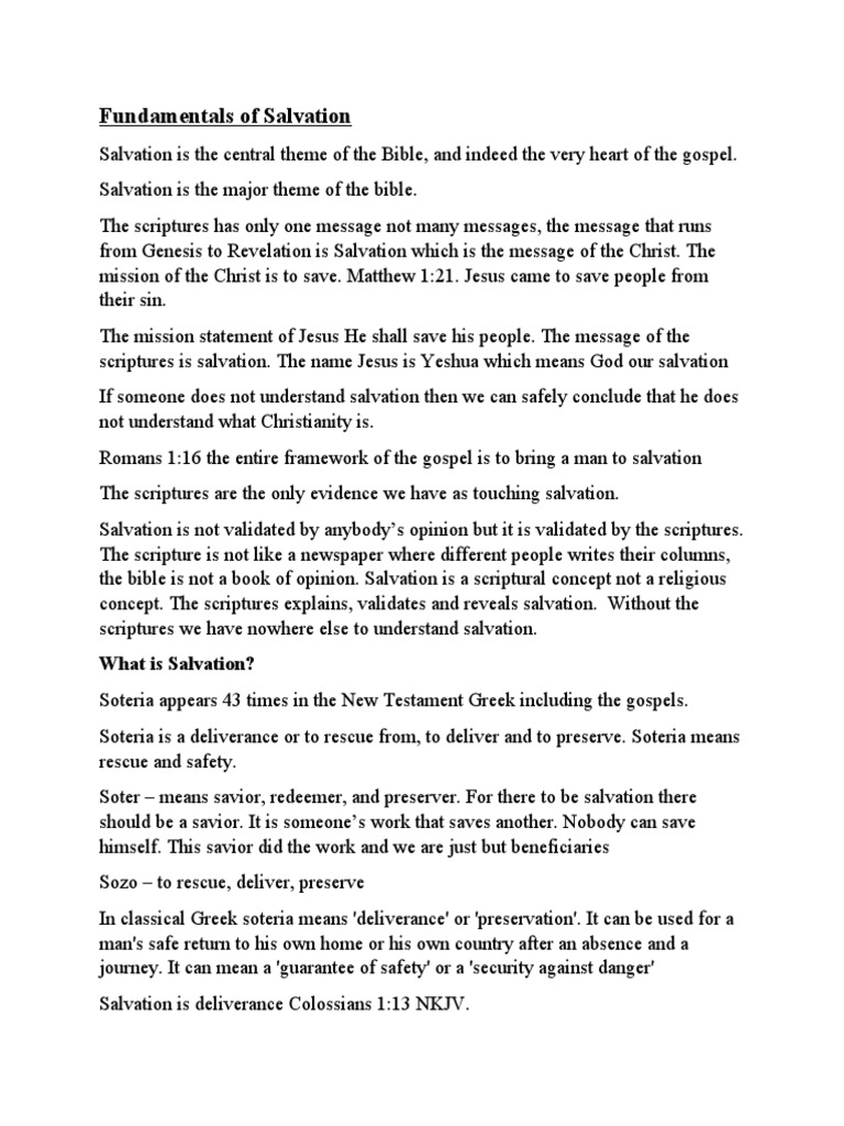 Understanding the Fundamentals of Salvation | PDF | Justification ...
