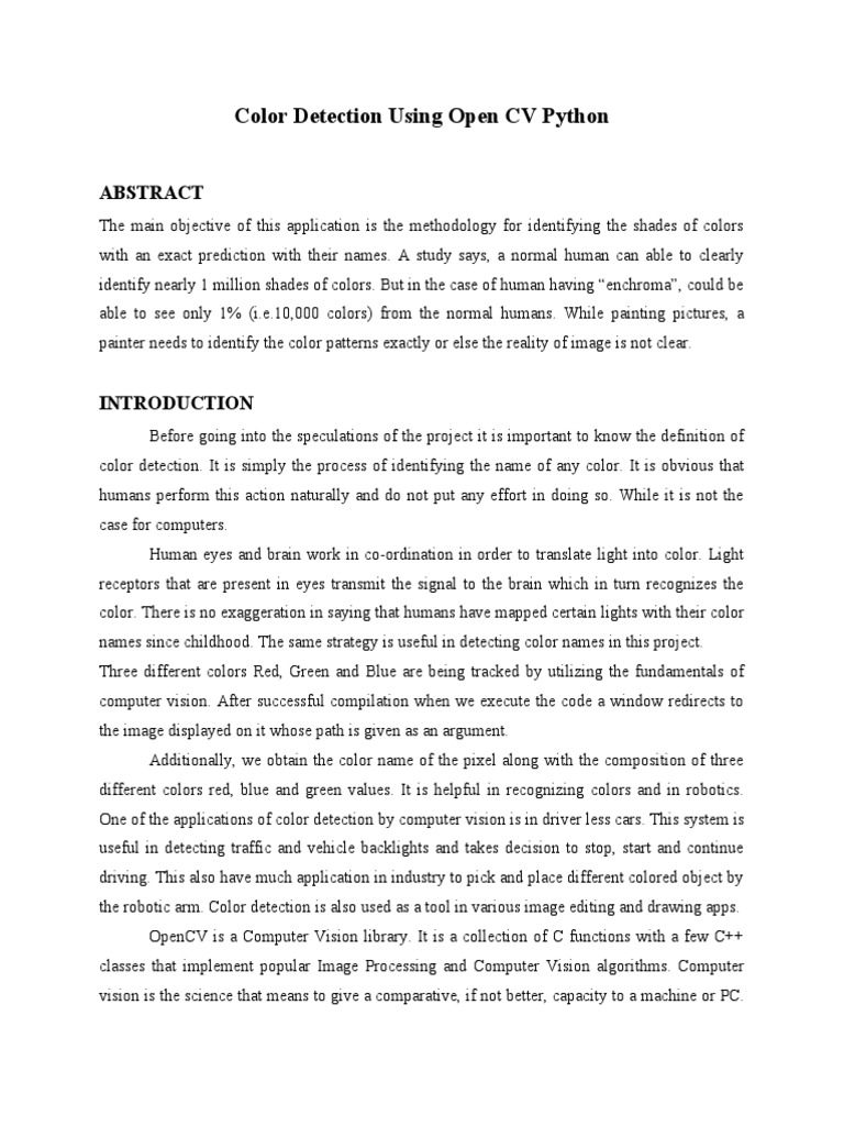 Colour Detection | PDF | Rgb Color Model | Color