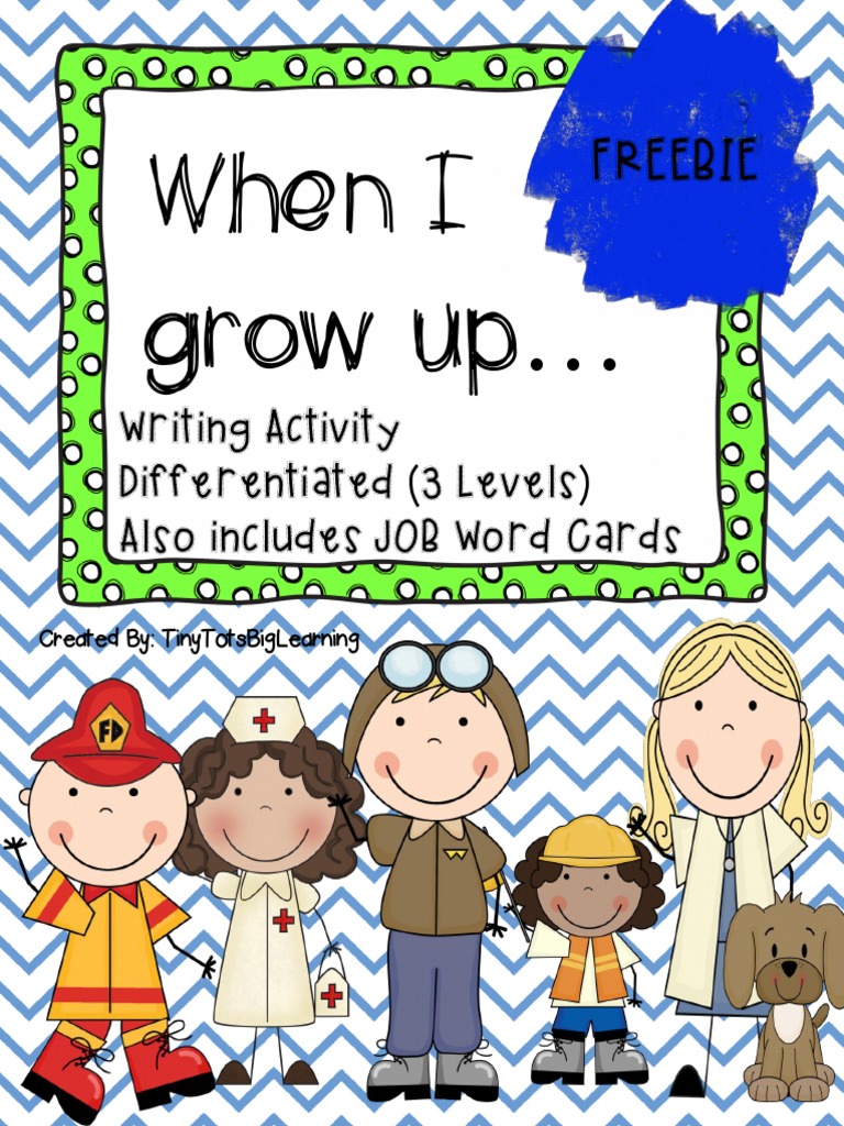 When I Grow Up Writing Activities Occupation Word Wall Cards | PDF