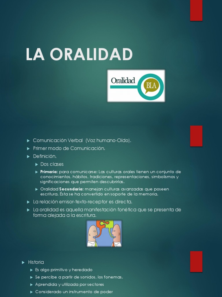 La Oralidad | PDF | Escritura | Comunicación