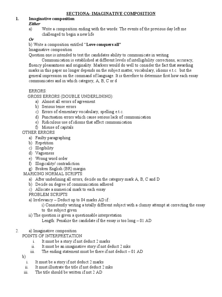 Imaginative Composition Guidelines | PDF | English Language | Fluency