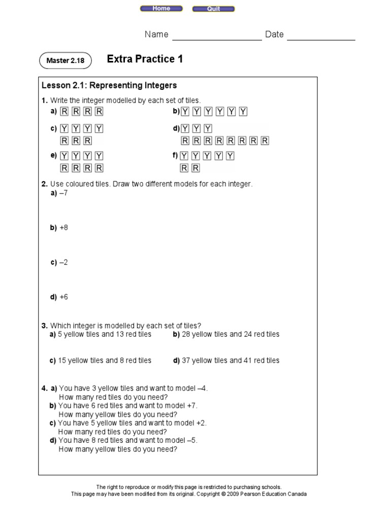 Math 7 - Extra Practice Unit 2 | PDF | Earth Sciences