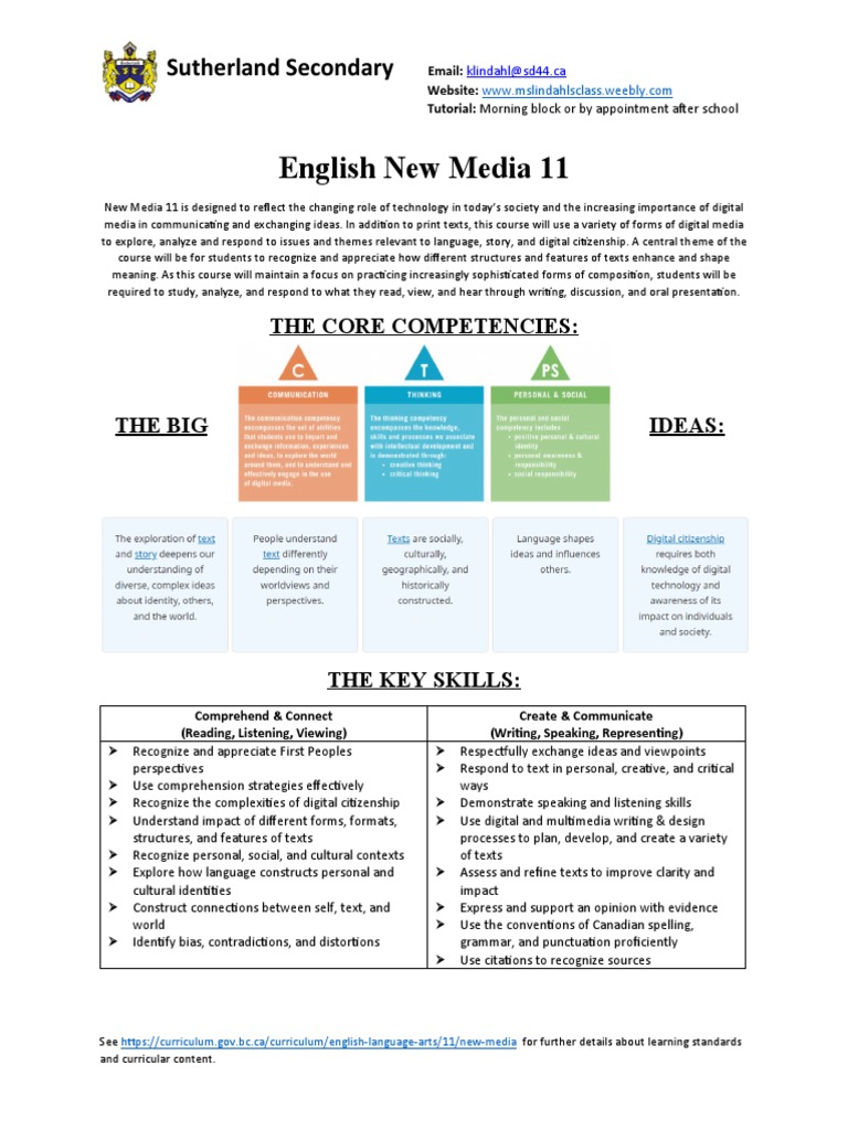 New Media 11 Course Outline | PDF | Mass Media | Communication